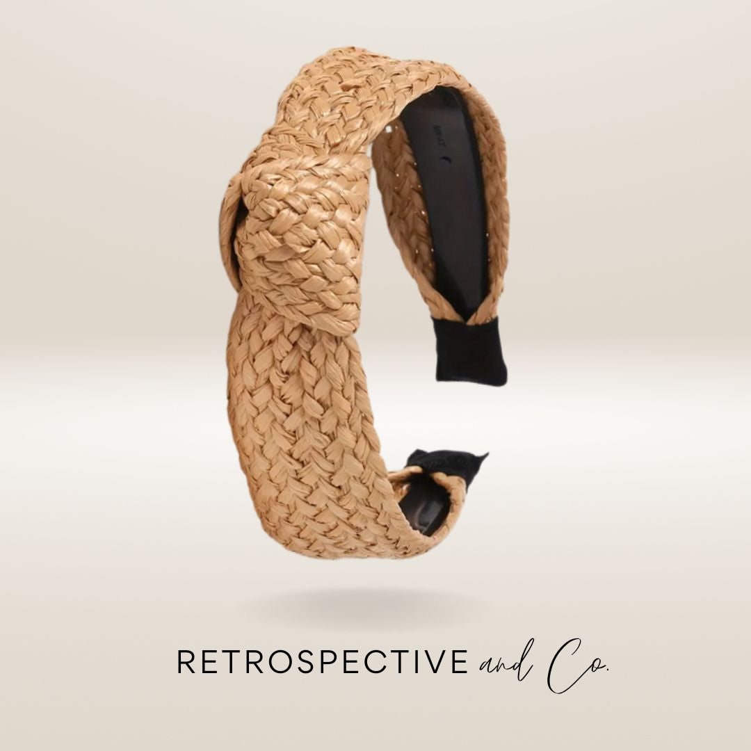 Arden Plaited Knot raffia Alice band (Natural) – Red Hot Blue Design T ...